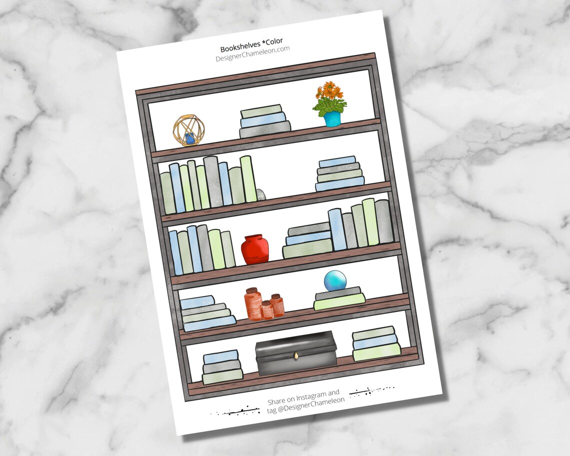 Bookshelf Reading Tracker Planner Stickers available With or - Etsy