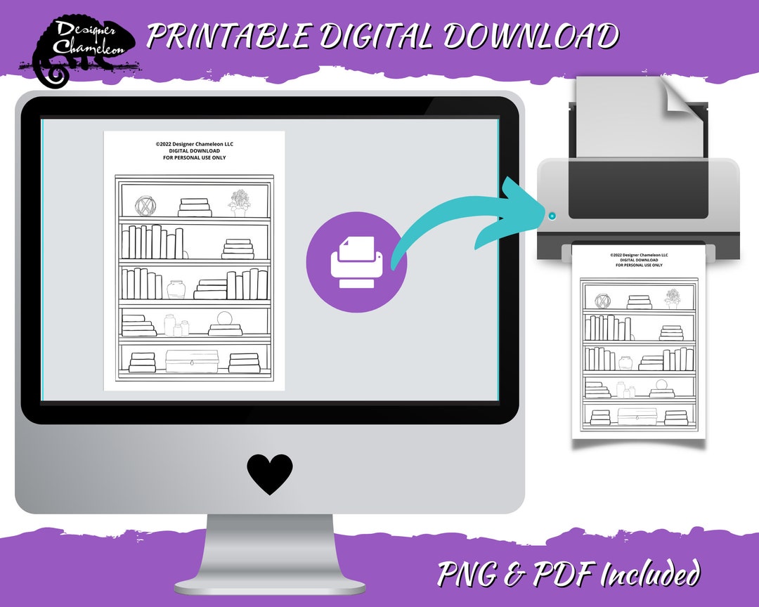 Digital Printable Bookshelf Reading Tracker Planner Stickers - Etsy
