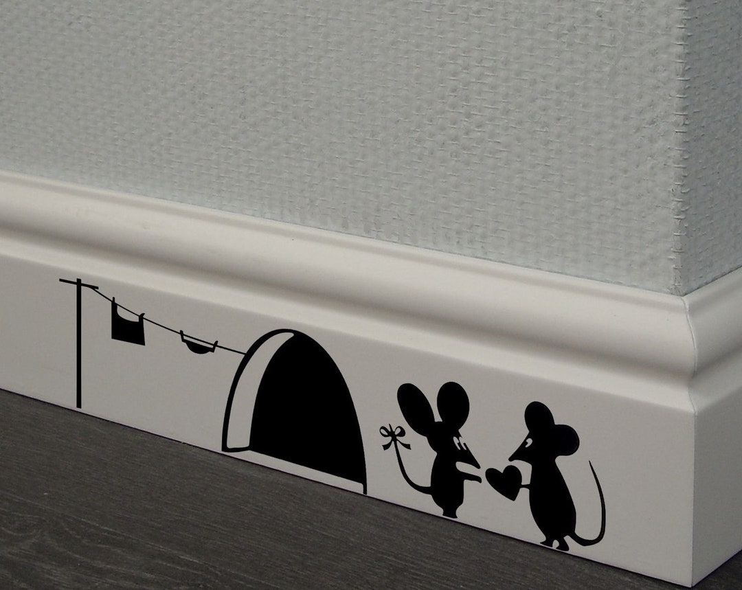 Mice in Love Decal: Mouse Hole Baseboard Sticker - Etsy