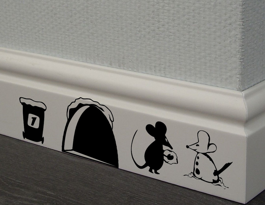 Christmas Mouse Decal,mouse Hole Decal,snowmouse,wall Decal,mouse House ...