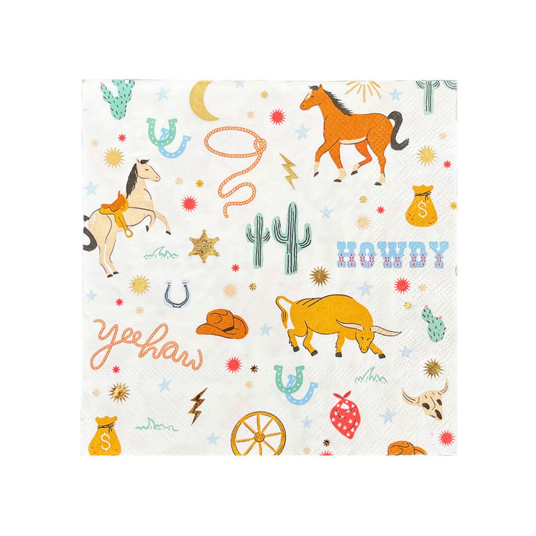 Yeehaw Large cowboy Napkins 16 Pk. - Etsy
