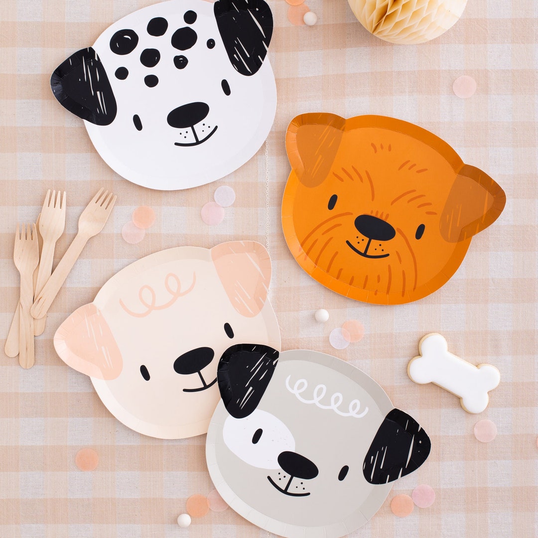 Puppy Dog Large Plates - Pack of 8, 2 of Each Style - Etsy
