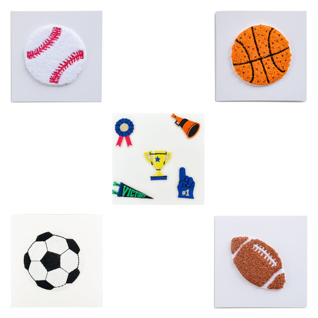 Sports Themed Patches - 5 Style Options - Individual Patches or Patch ...