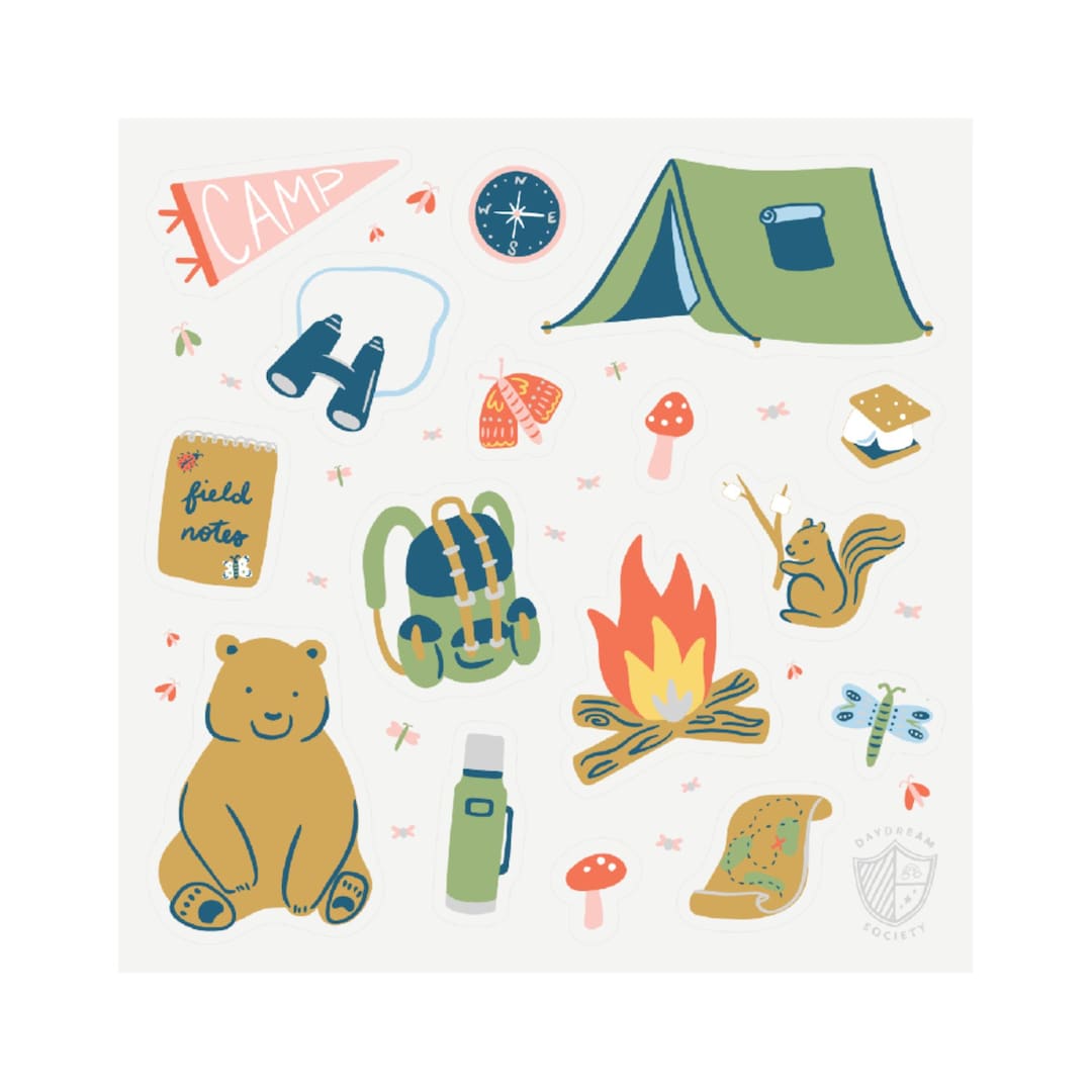 Camp Explorer Stickers - Pack of 4 Sticker Sheets - Etsy