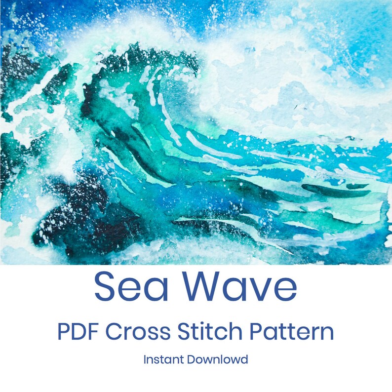 Sea Wave Cross Stitch Pattern Instant Download PDF Cross | Etsy