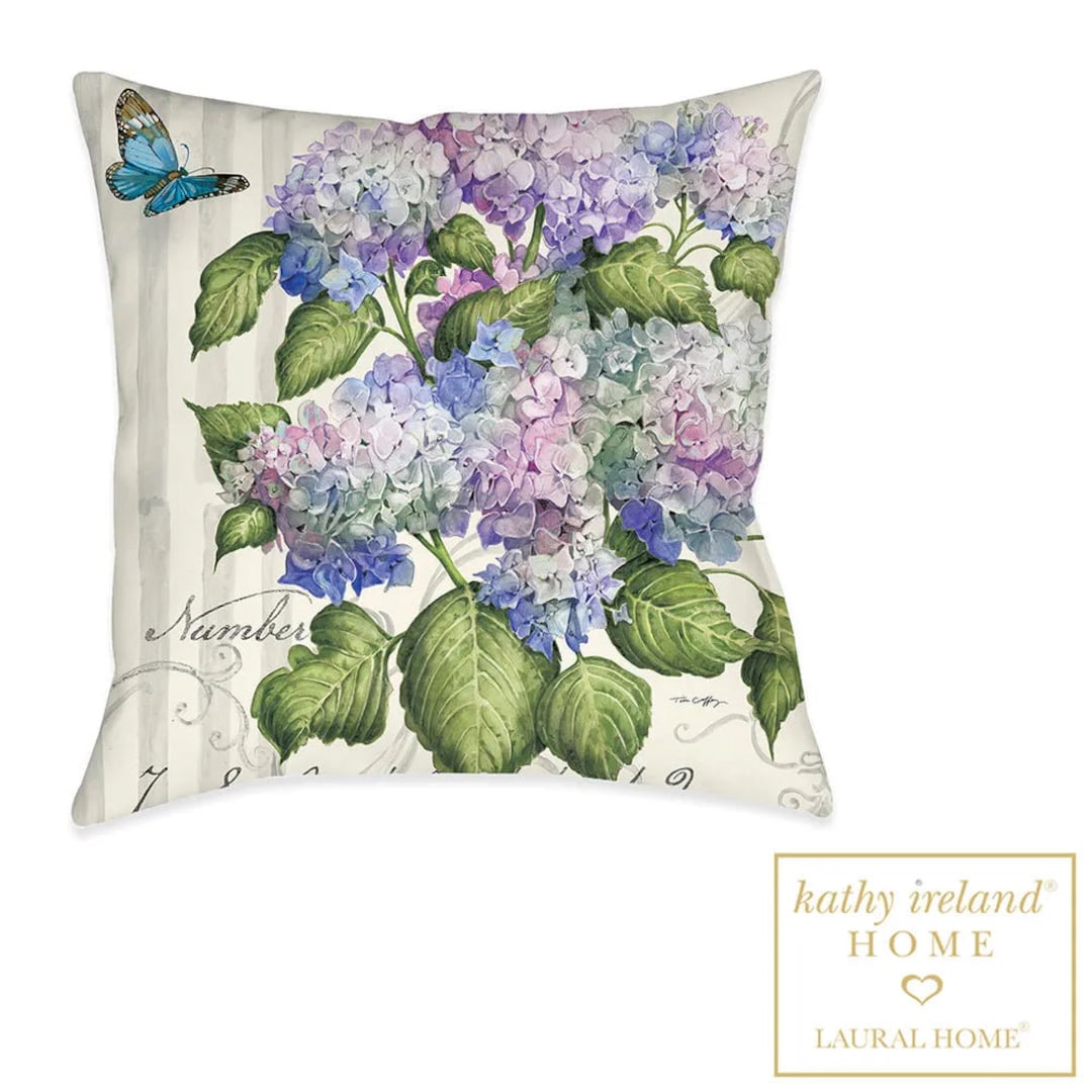 Kathy Ireland® HOME Papillon Hydrangea Outdoor Decorative Pillow - Etsy