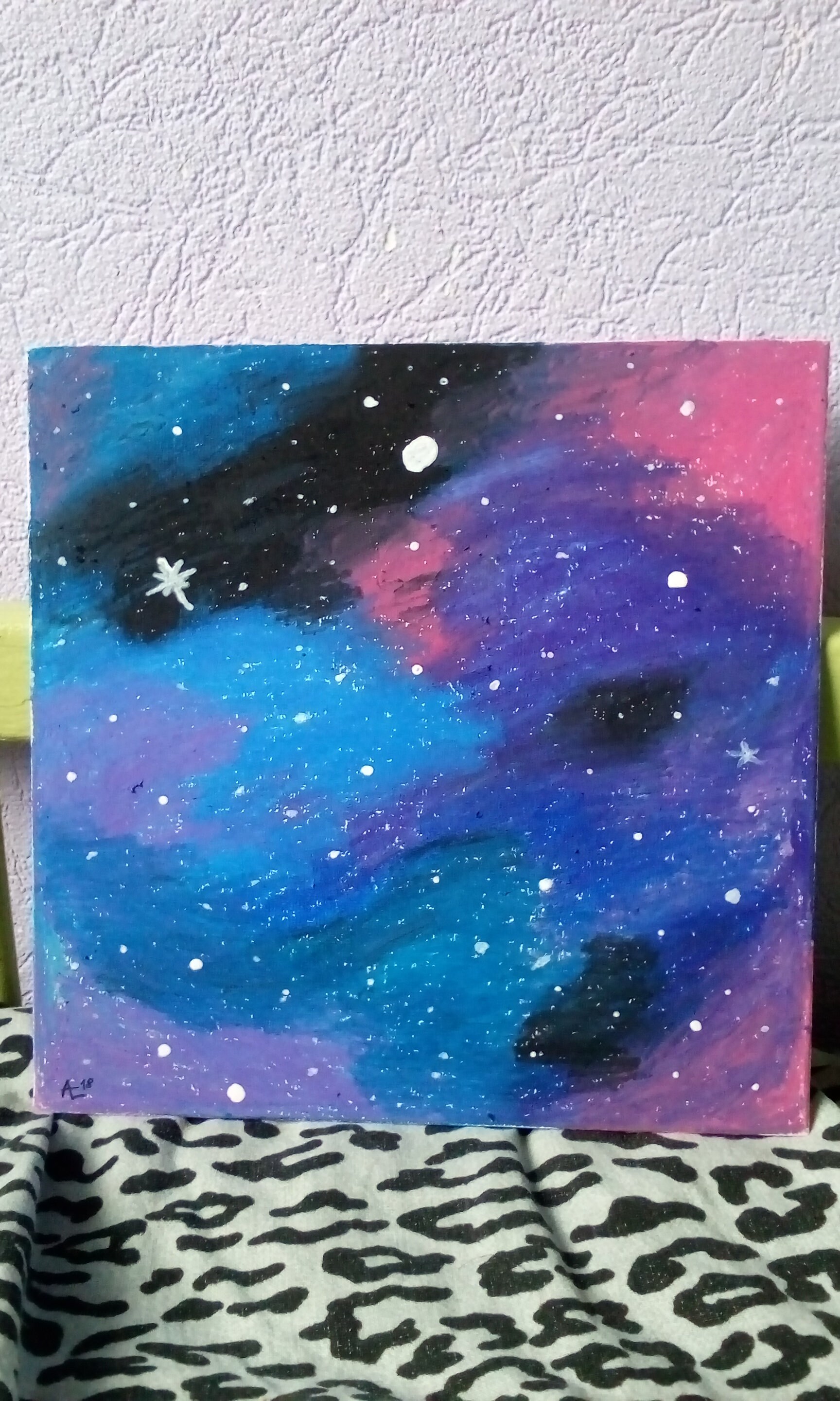 Galaxy Oil Pastel Canvas Painting - Etsy