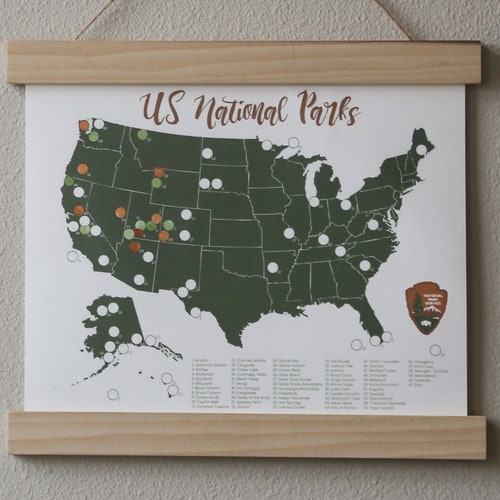 National Parks Map Visit Tracker All 63 Parks digital - Etsy