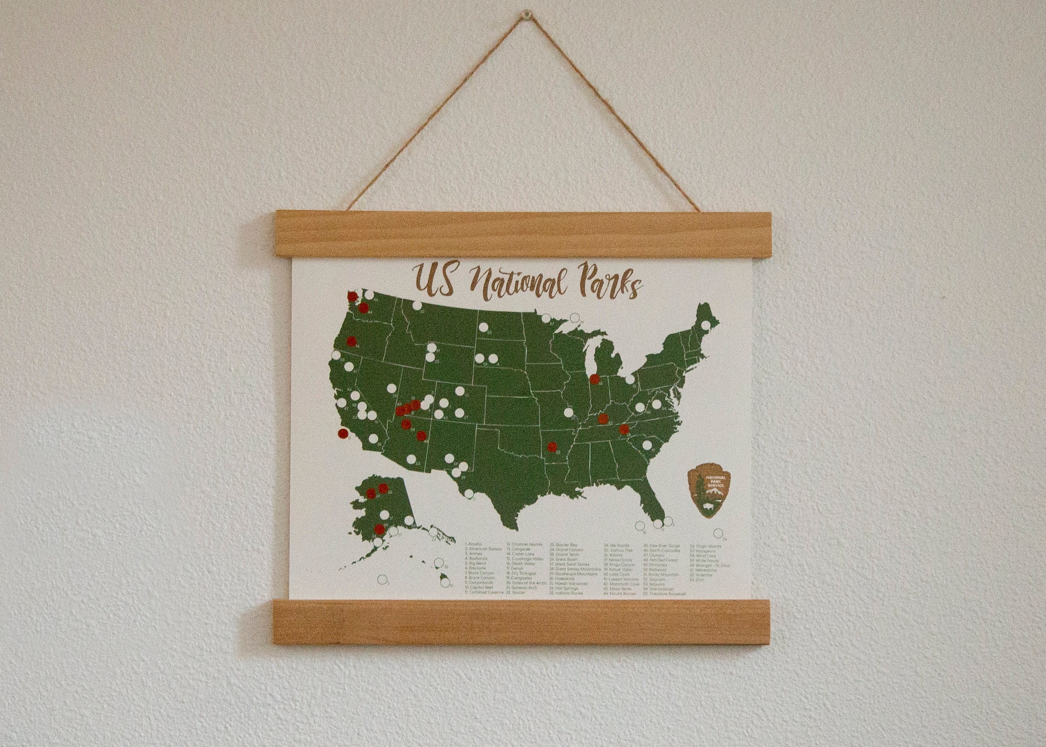 National Parks Map - Sticker Tracker - Updated With All 63 Parks! - Etsy
