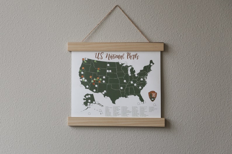 National Parks Map Visit Tracker All 63 Parks digital - Etsy