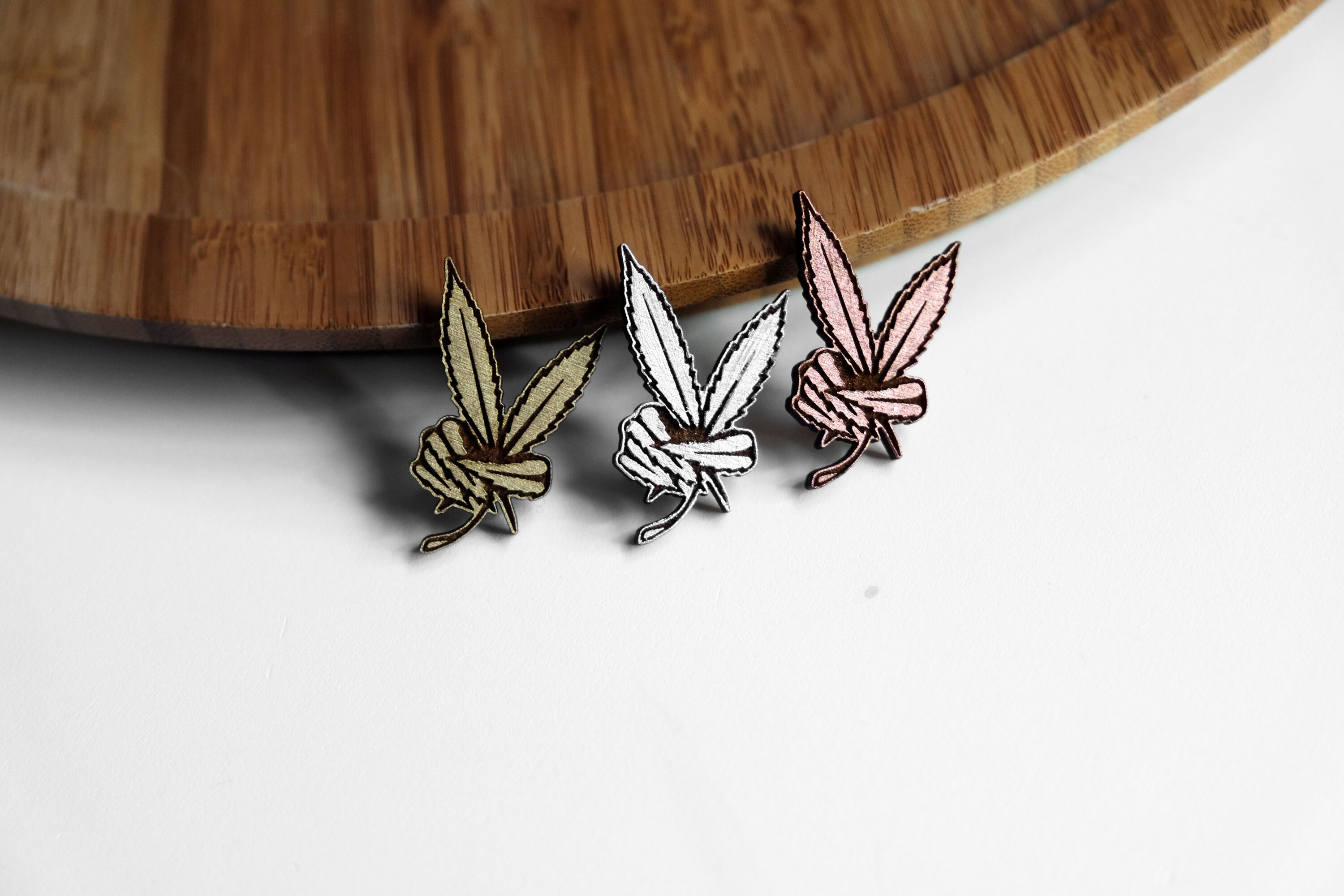 Wood Cannabis Leaf Peace Sign Hat/lapel/lanyard Pin Buy 2 | Etsy