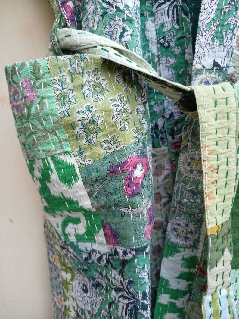Patchwork Kantha Robepure Cotton Indian Handmade Robecotton - Etsy
