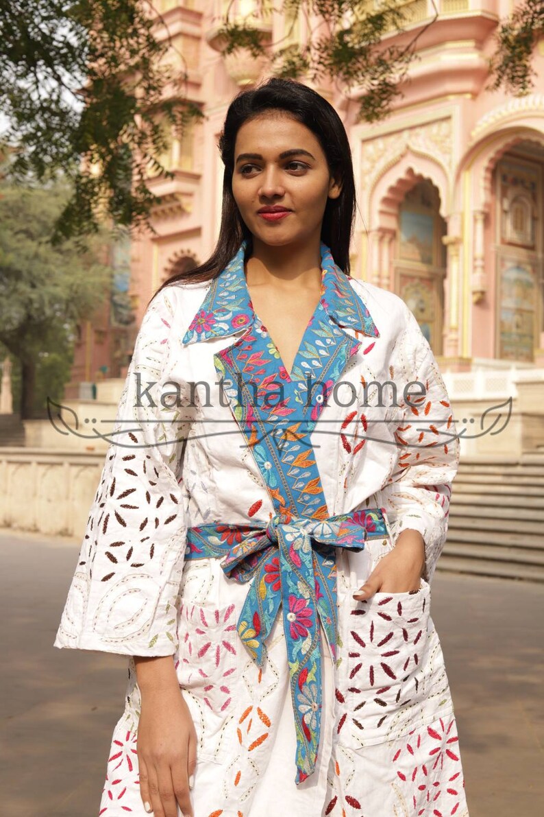 Applique Bath Robe100% Cotton Indian Handmade Stitch - Etsy