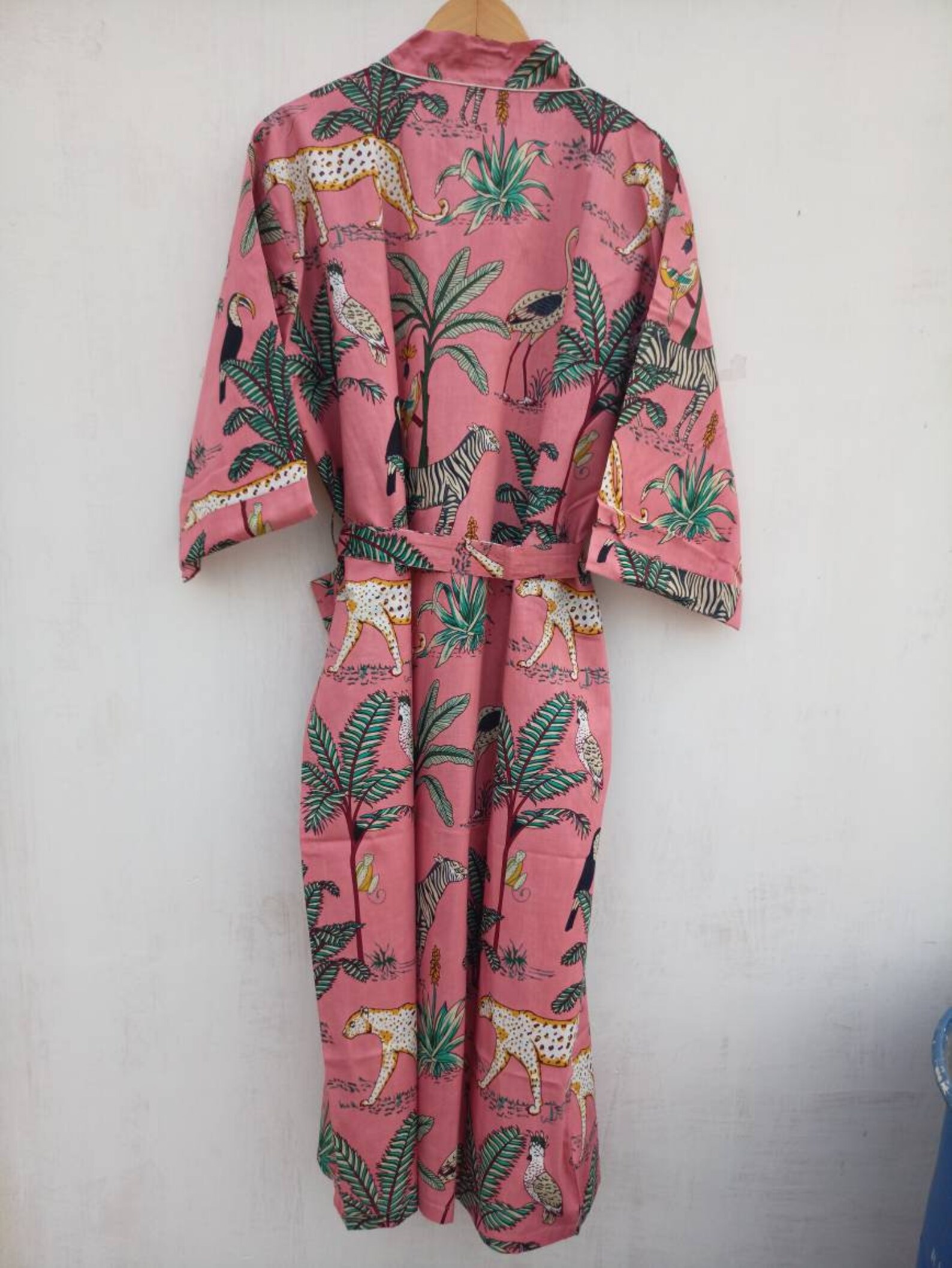 Tiger Print Bath RobePure Cotton Forest Print RobeCotton | Etsy