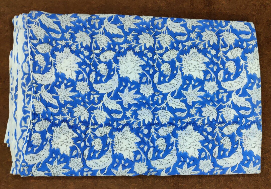 100% Cotton Indian Hand Block Print Fabric, Jaipur Sanganer Block Print ...