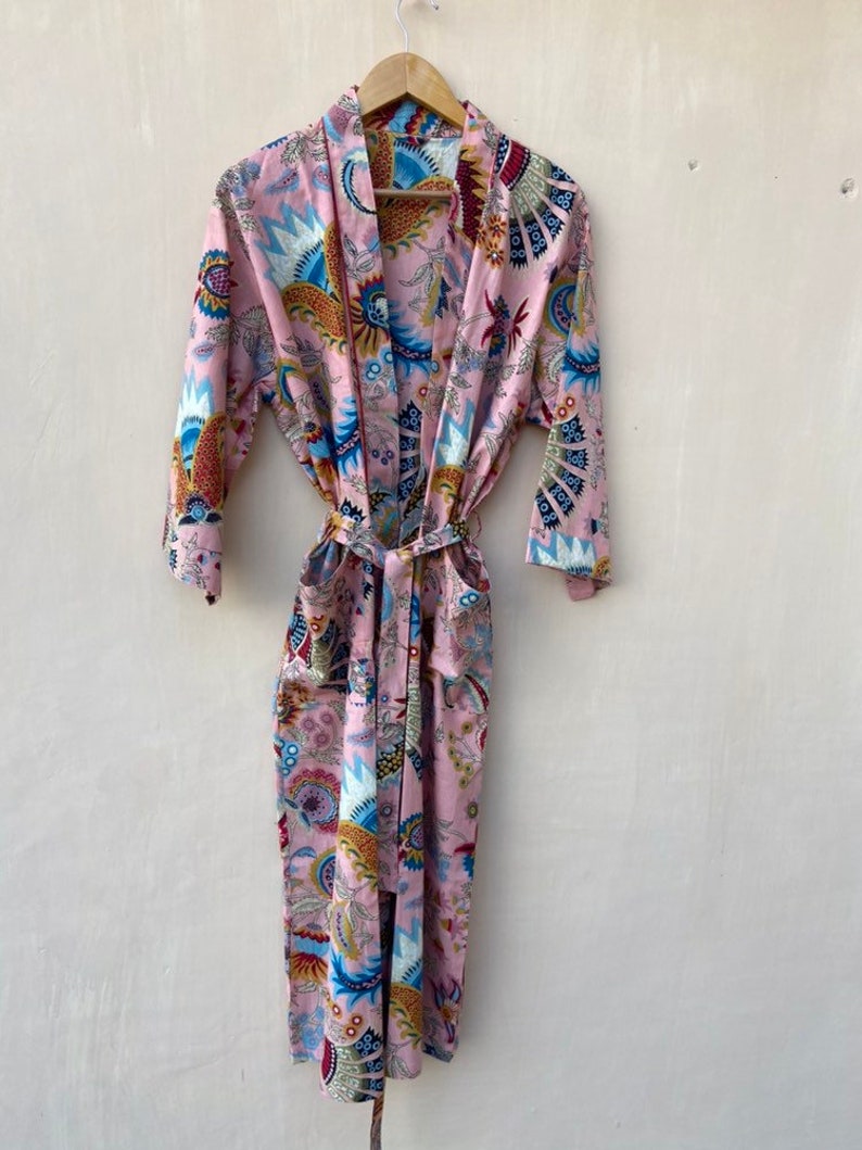 Bath Robecotton Kimonoindian Pure Cotton Dragon Bath Robe | Etsy