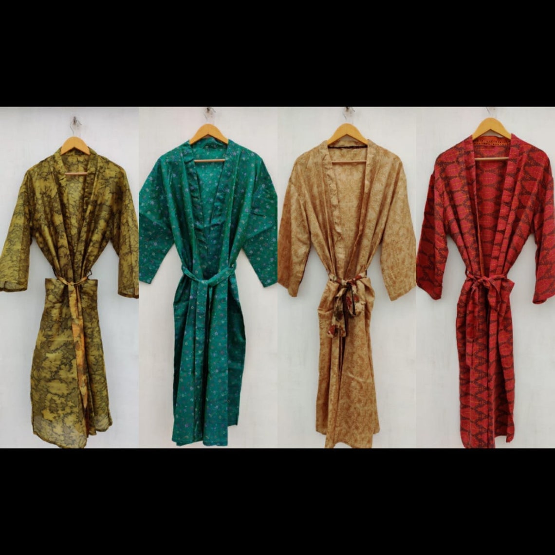 Silk Robevintage Silk Saree Robe Pure Silk Kimononight - Etsy