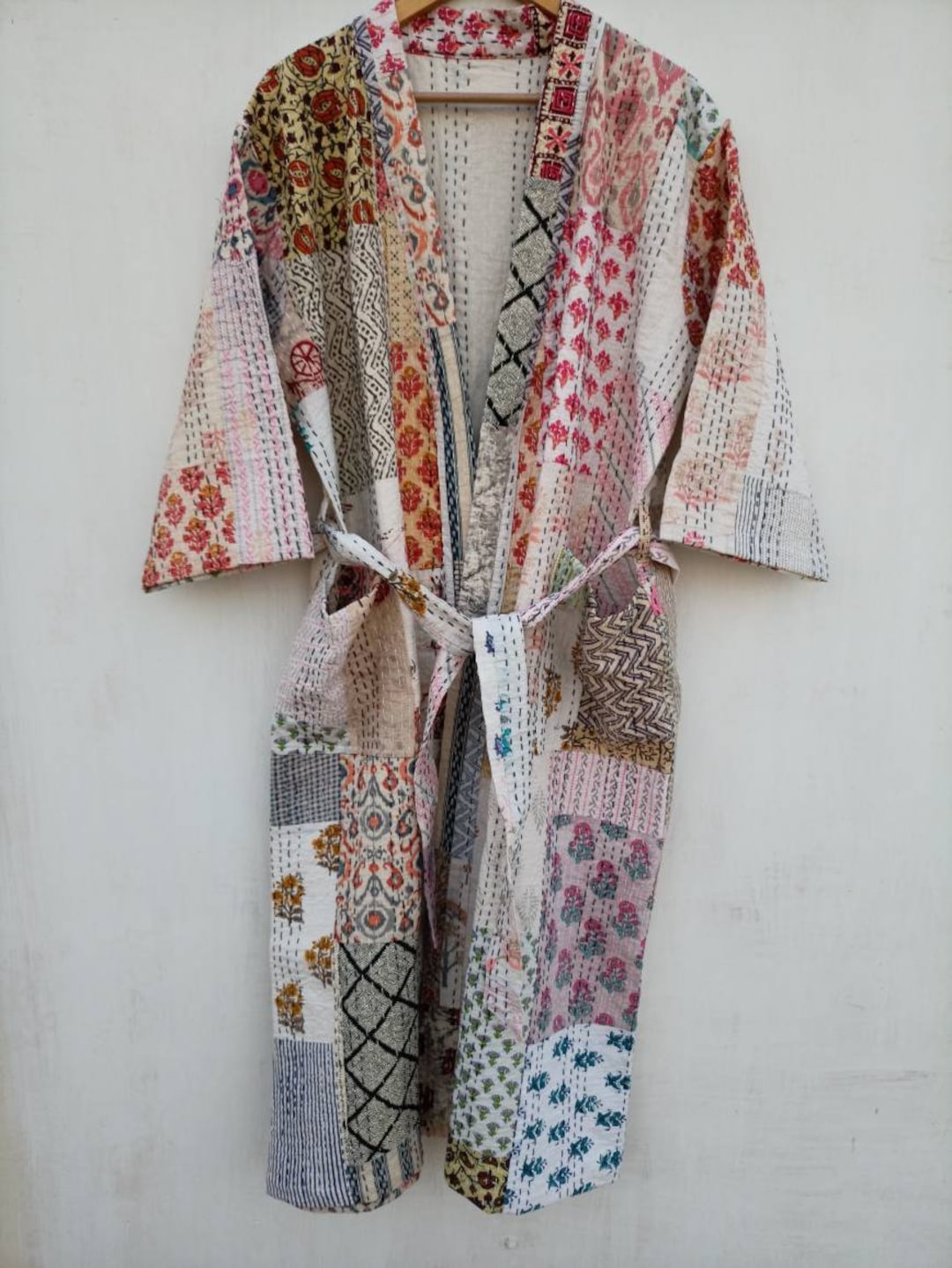 Patchwork Kantha Robe,100% Pure Cotton Indian Handmade Robe,cotton ...
