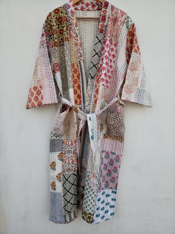 Patchwork Kantha Robe100% Pure Cotton Indian Handmade - Etsy