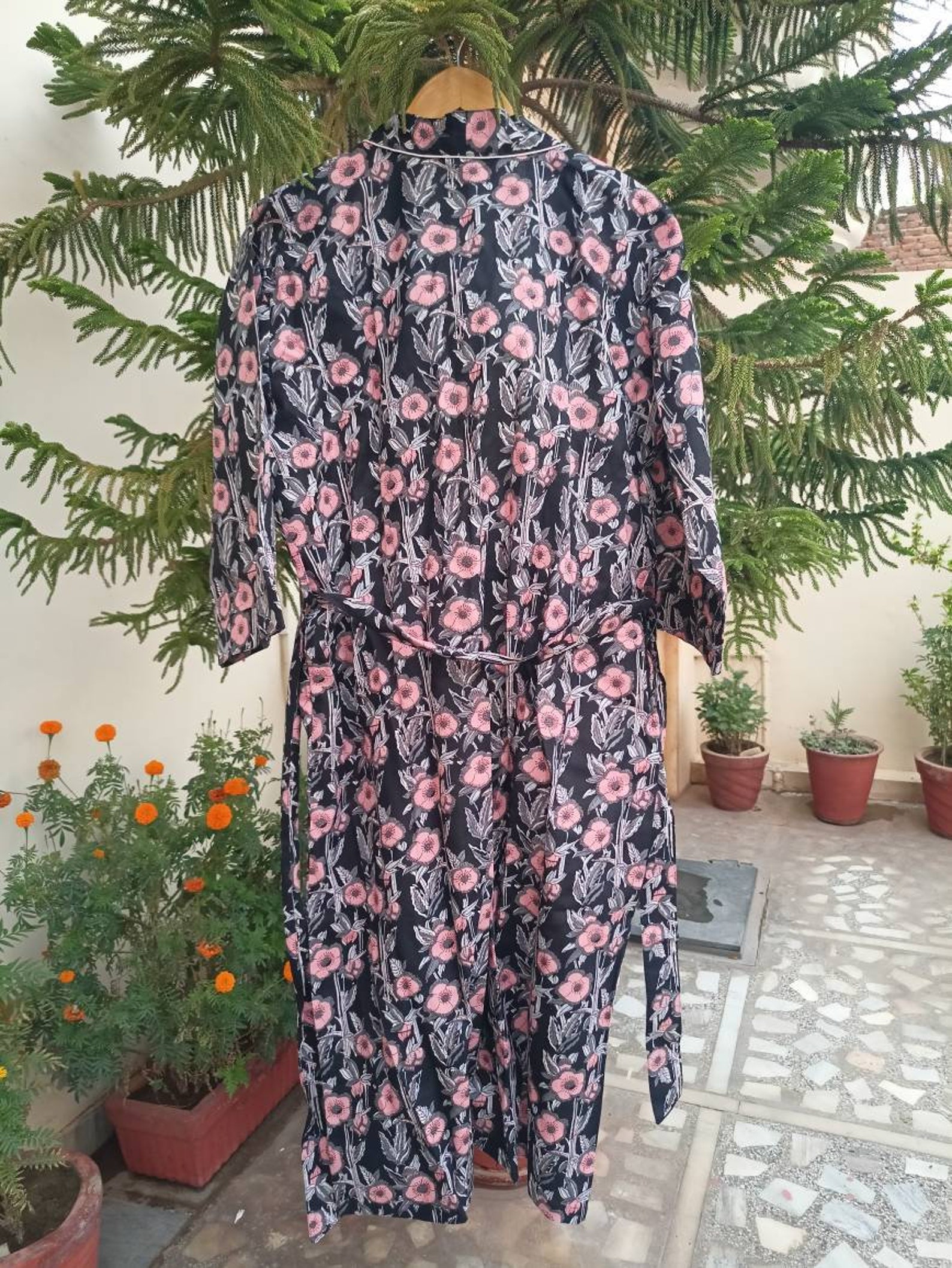Anokhi Print Bath Robe 100% Pure Cotton Indian Floral - Etsy