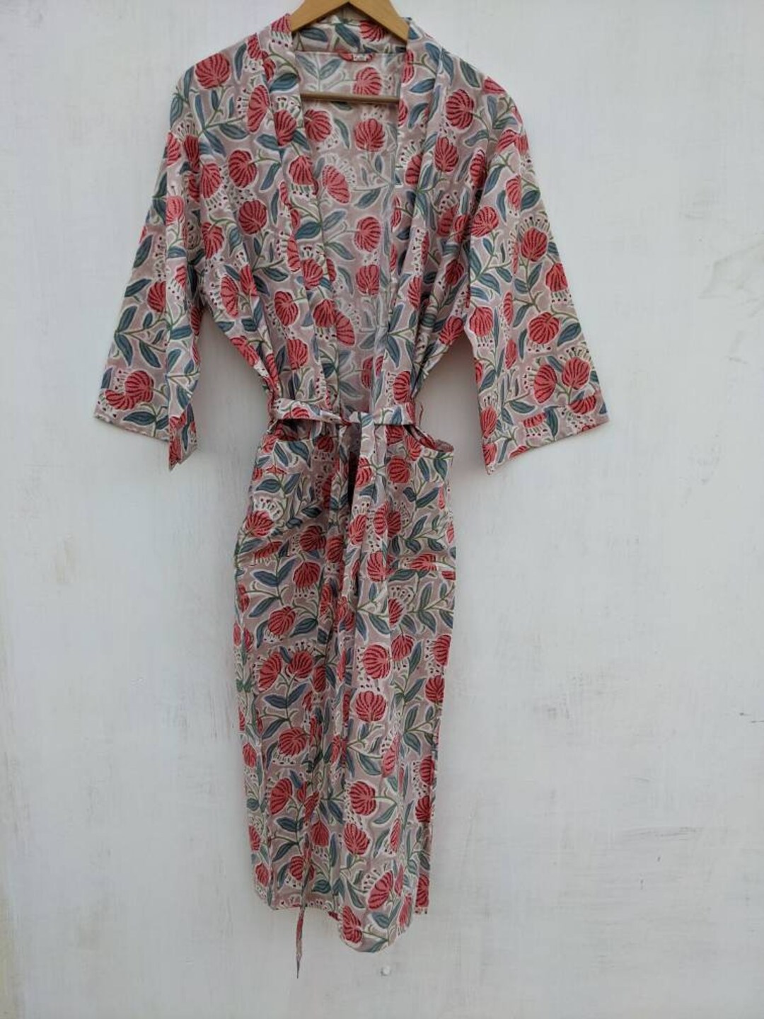 Robe,bath Robe,cotton Kimono,indian Hand Block Print Anokhi Bath Robe ...