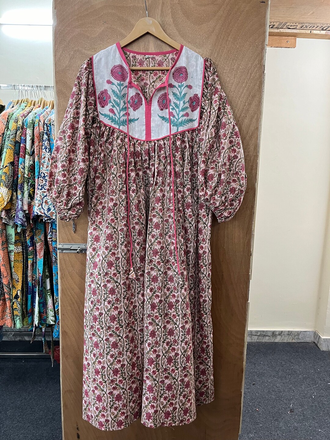 Maxi Dress, Midi Dress, Pure Cotton Indian Blockprinted Bohemian Summer ...