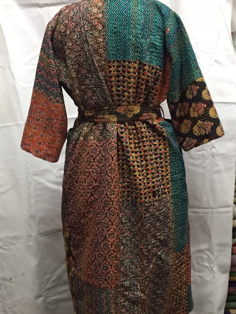 Bath Robe 100% Cotton Indian Ajrag Patchwork Handmade Kantha - Etsy