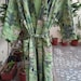 Green Bath Robe,100% Cotton Indian Floral and Forest Handmade Kantha ...