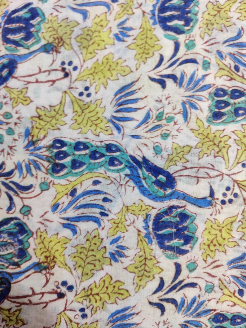 100% Cotton Indian Hand Block Print Fabric Jaipur Sanganer - Etsy