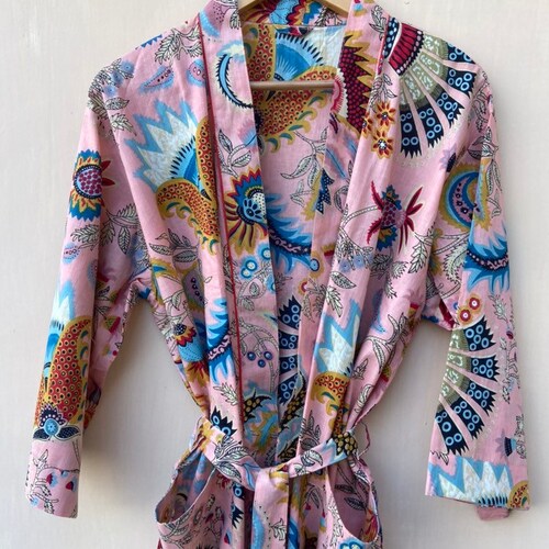 Bath Robecotton Kimonoindian Pure Cotton Dragon Bath Robe - Etsy
