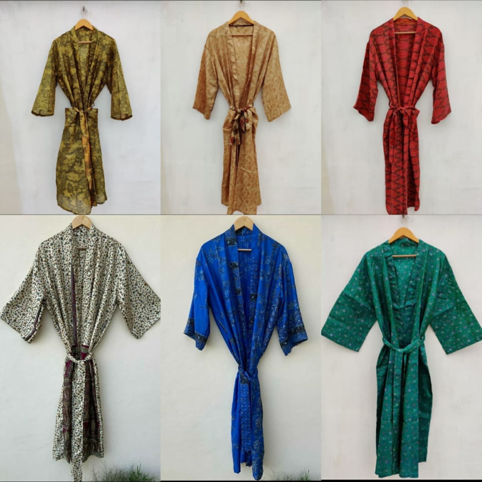 Silk Robevintage Silk Saree Robe Pure Silk Kimononight - Etsy