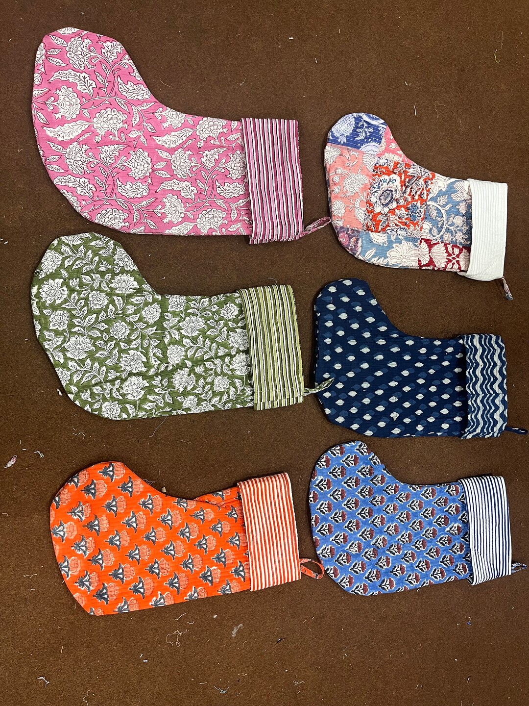 Christmas Stocking Handmade Quilted Fabric Stockings Stocking Handblock ...