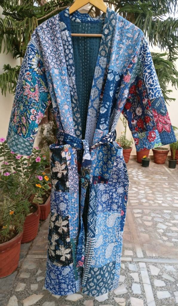 Patchwork Bath Robe 100% Cotton Indian Pure Cotton Handmade - Etsy
