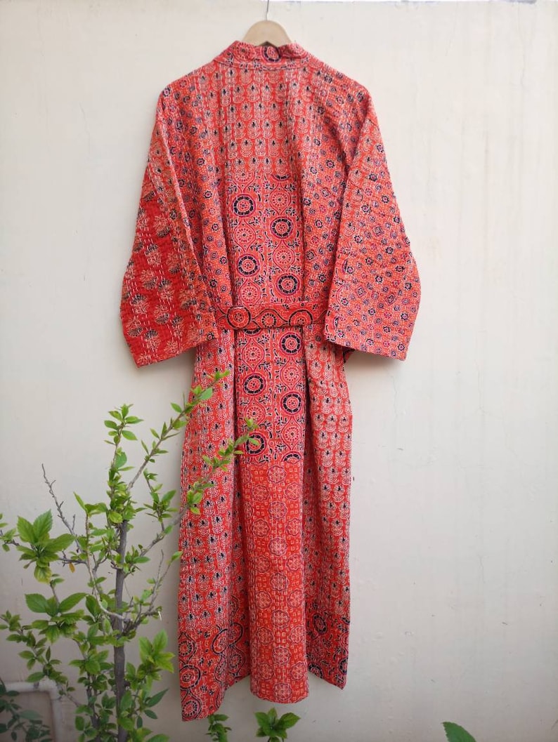 Patchwork Cotton Kimono Robe: Hand-stitched Kantha, Free Size - Etsy