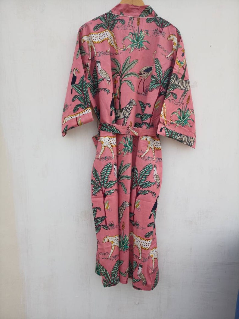 Tiger Print Bath RobePure Cotton Forest Print RobeCotton | Etsy