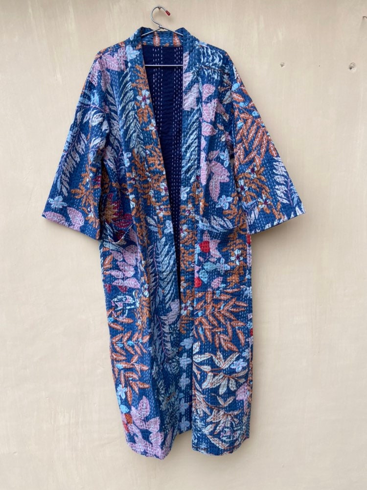 Bath Robe100% Cotton Indian Handmade Kantha Stitch - Etsy