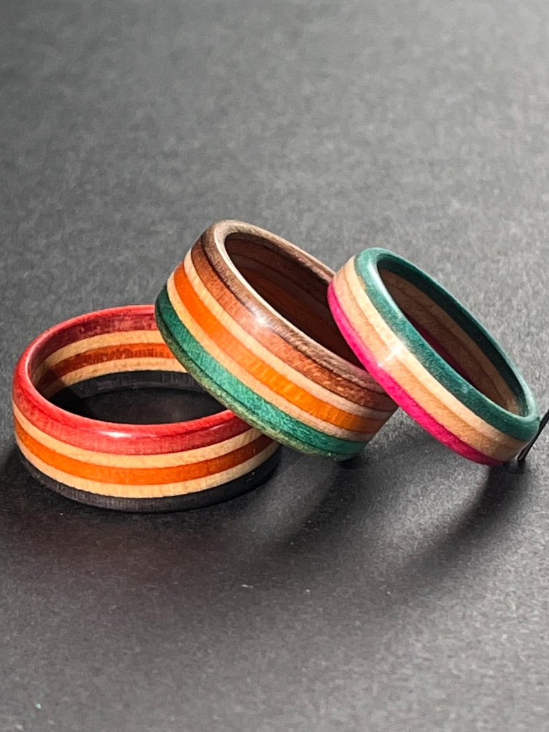 Recycled Skateboard Ring - Etsy