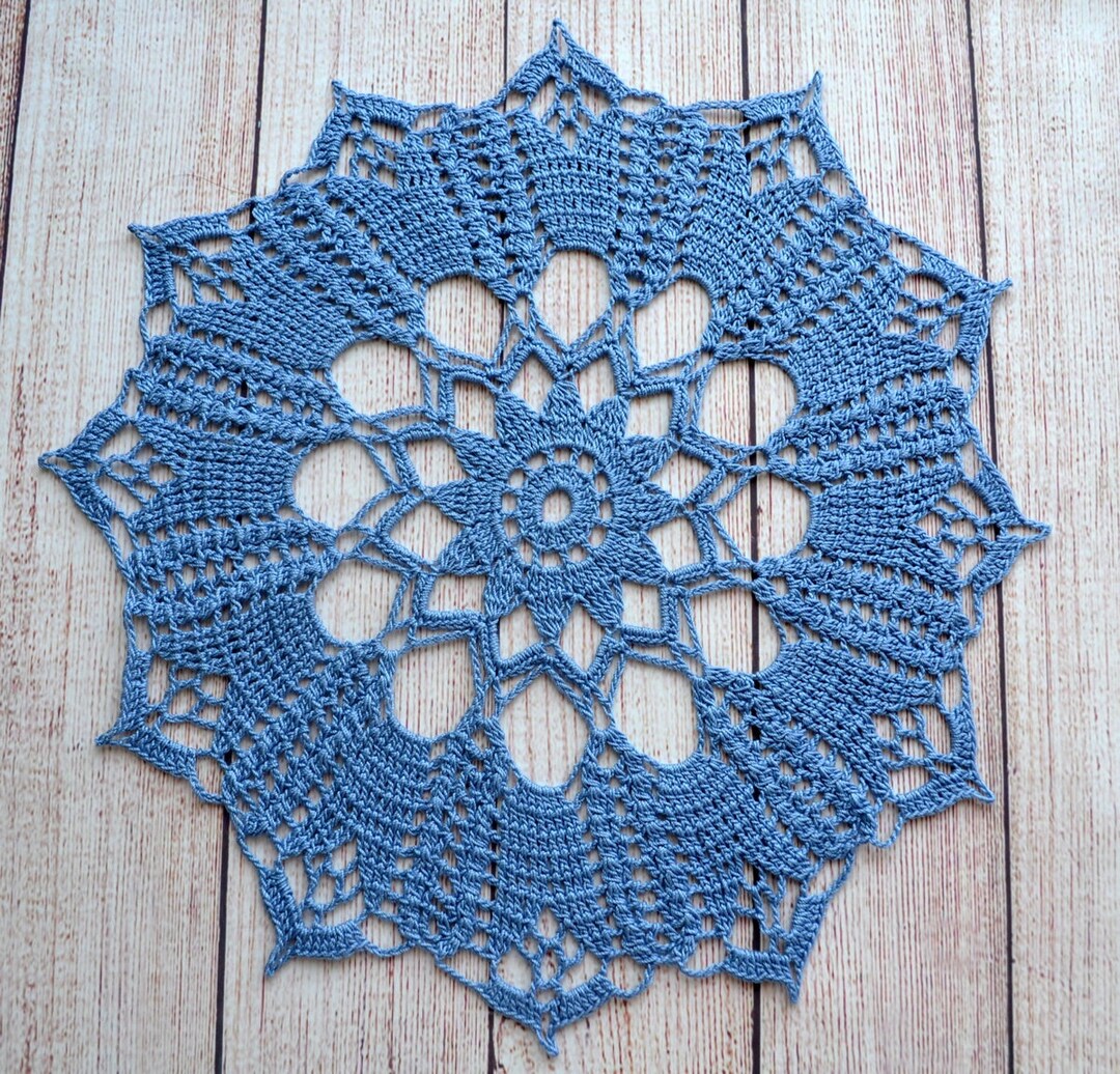 Blue Crochet Doily Lace Crochet Doilycotton Crochet Doilies - Etsy