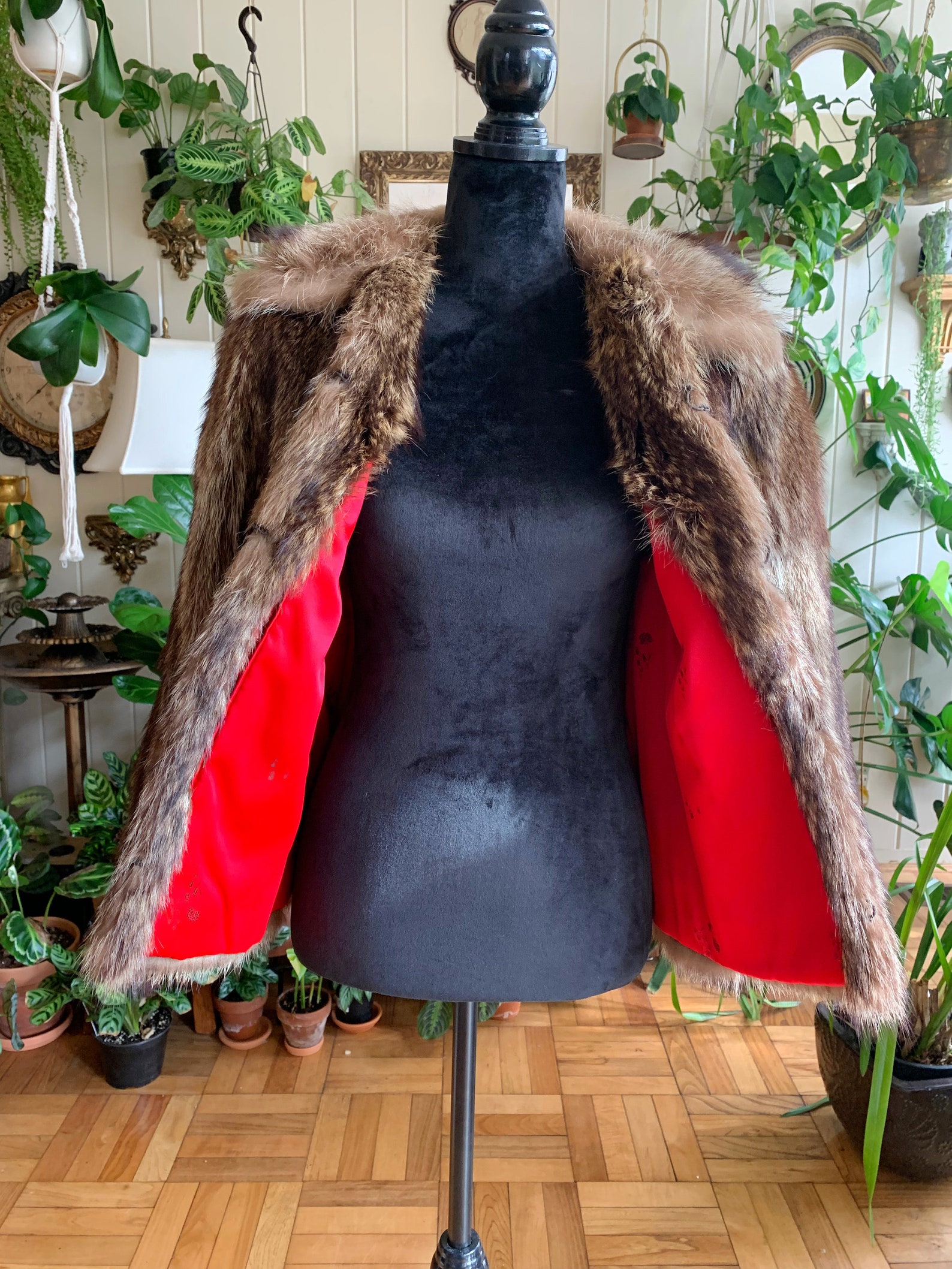 1940s Brown and Silver Wolf Fur Coat by Charles Gora's - Etsy
