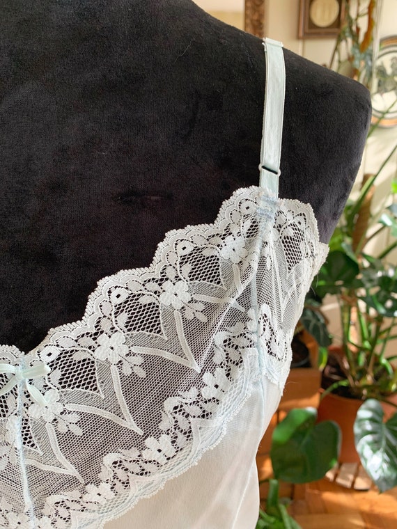 1970s Ashley Taylor Intimates Light Blue Lace Lingeri… - Gem