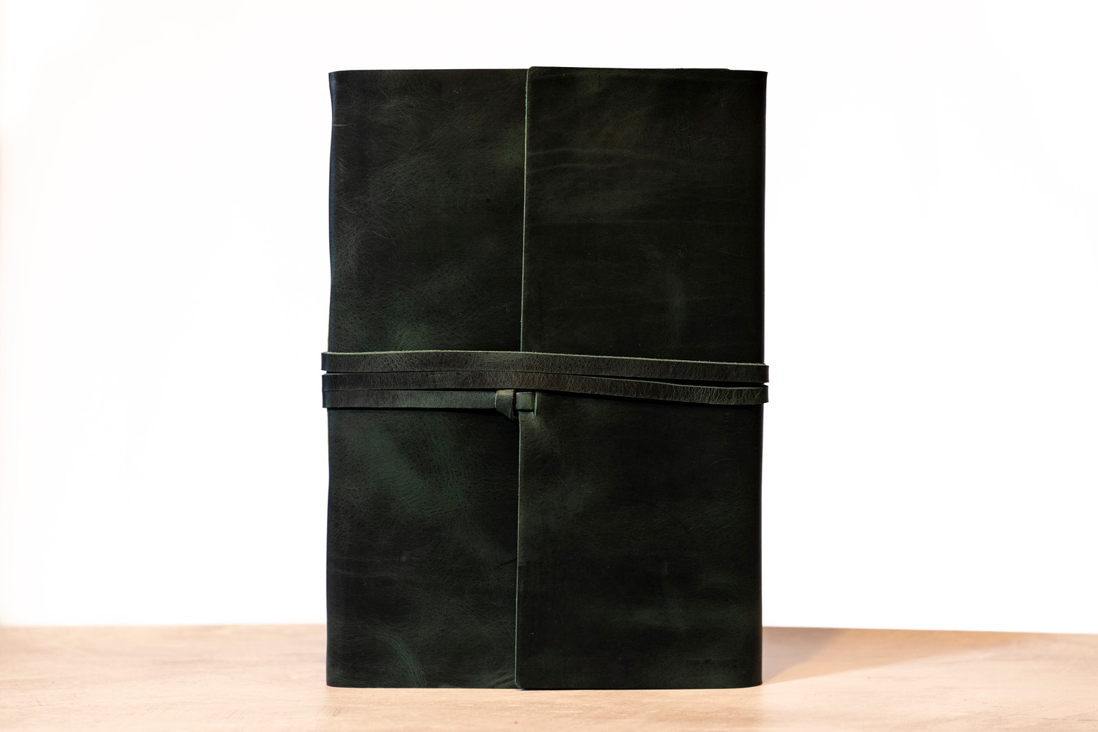 Leather Journals Dark Green Free Personalised Initials. | Etsy