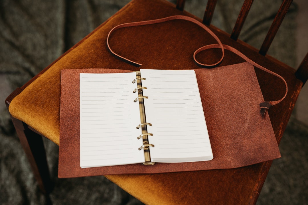 A6 Leather Ring Binder Journal - Refillable - Free Personalisation. 8 X ...