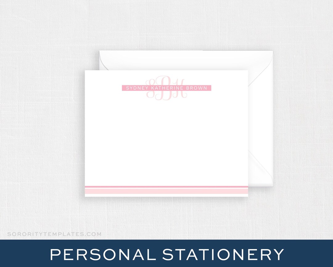 Personalized Notecard Card | Printable Sorority Thank You Card ...