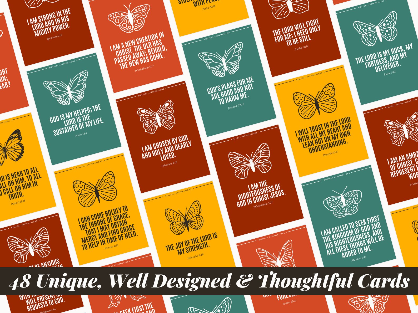 Biblical Affirmation Cards Printable Christian Affirmations - Etsy