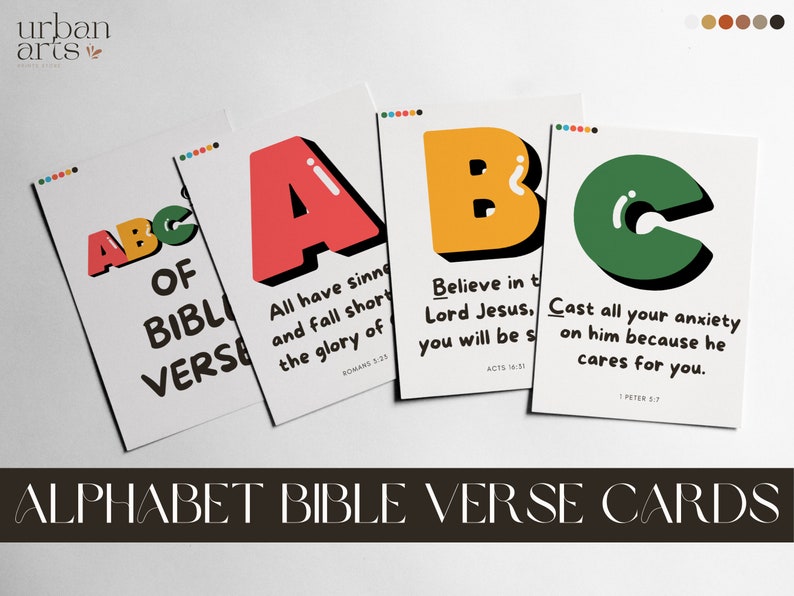 ABC for Kids Bible Verses Bible Flash Cards Scripture - Etsy