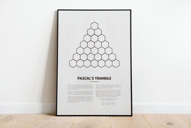 Blaise Pascal's Triangle Printable Wall Art Math Science Physics ...