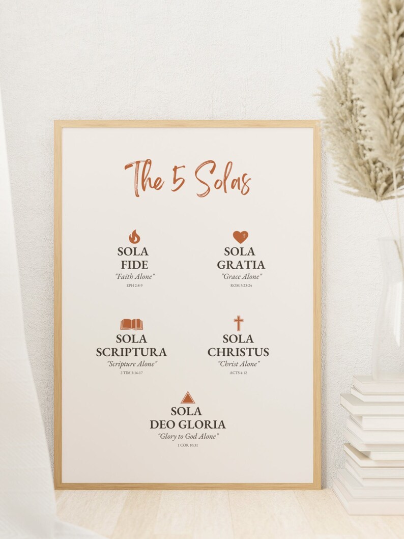 The 5 Solas Print Five Solas Printable Gifts for Christians - Etsy