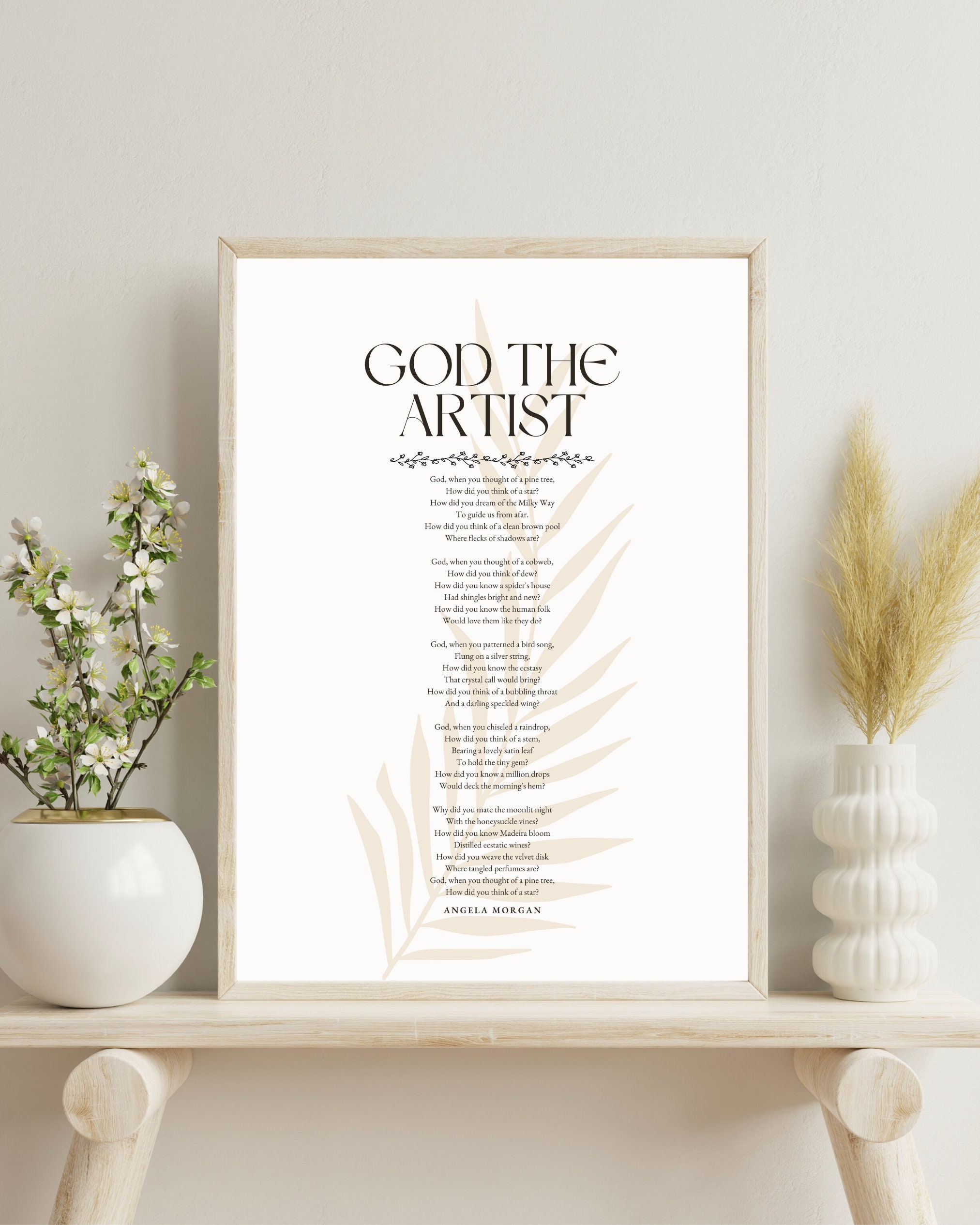 God the Artist Poem by Angela Morgan Printable Poetry Print - Etsy