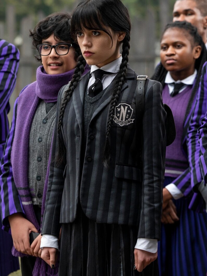 Wednesday Addams Nevermore Academy Uniform Stripes Fabric - Etsy