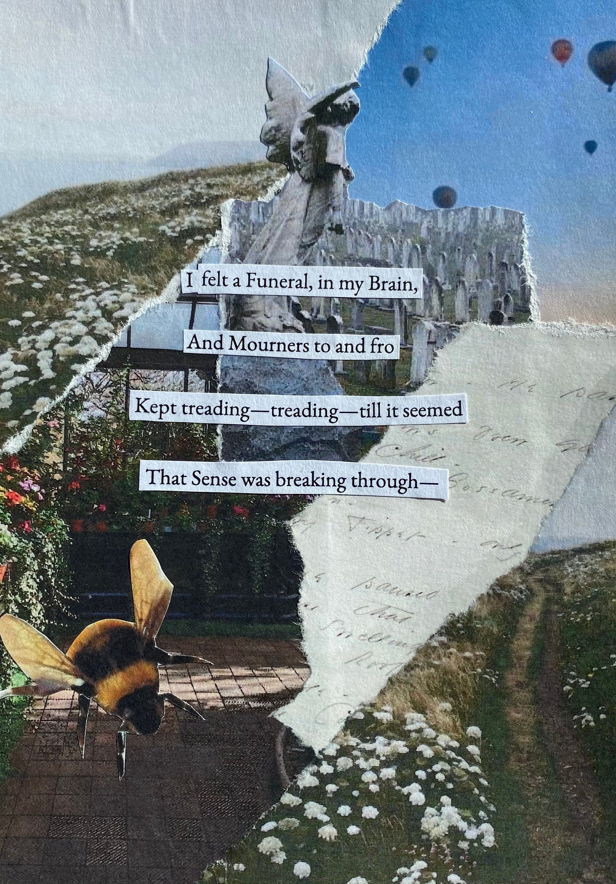 Emily Dickinson “I Felt a Funeral in My Brain” Collage (print) - Etsy